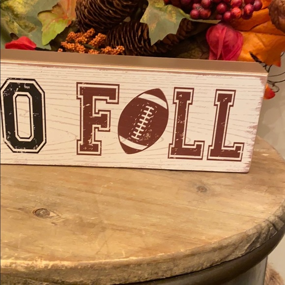 Accents | Last 1hello Fall Football Harvest Block Sign | Poshmark